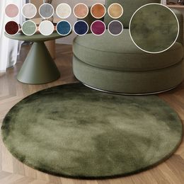 Hochflor-Teppich Esprit "Alice ESP-4377 Kunstfell", gr&uuml;n, H:25mm &Oslash;:150cm, Kunstfaser, Teppiche, Hochflor-Teppich, Kaninchenfell-Haptik, besonders weich und dicht, f&uuml;r alle R&auml;ume
