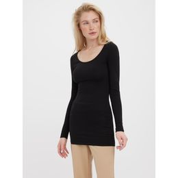 V&eacute;ro Moda Langarmshirt VERO MODA "VMMAXI", Damen, Gr. XS, schwarz, Jersey, Obermaterial: 95% Baumwolle, 5% Elasthan, unifarben, Basic, sehr figurbetont h&uuml;ftbedeckend, Rundhals, Shirts Langarmshirt, Topseller