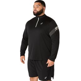 Laufshirt asics "asics ICON LS 1/2 ZIP", Herren, Gr. L, schwarz (performance schwarz), Obermaterial: 100% Polyester, Shirts Laufshirt