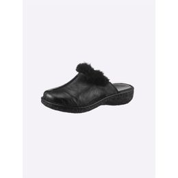 Pantoffel CLASSIC, Damen, Gr. 42, schwarz, Glattleder, Leder, Rindsleder, Schuhe Pantoffel
