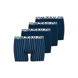 Boxershorts Tom Tailor "Kentucky", Herren, Gr. 6L, blau, Single Jersey, Obermaterial: 95% Baumwolle, 5% Elasthan, k&ouml;rpernah, Unterhosen Boxershorts, weich, bequem, eng, elastisch, Logobund, Baumwollmix