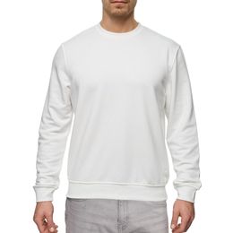 Sweatshirt INDICODE "INFence", Herren, Gr. L, wei&szlig; (sanftes wei&szlig;), Sweatware, Obermaterial: 60% Baumwolle, 40% Polyester, unifarben, regular fit normal, Rundhals, Rippb&uuml;ndchen, Sweatshirts Sweatshirt