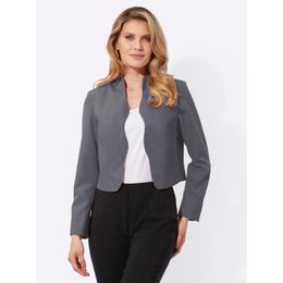 Boleroblazer Classic Basics "Boleroblazer", Damen, Gr. 46, grau, 100% Polyester, Blazer Boleroblazer