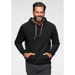 MAN'S WORLD Kapuzensweatshirt MAN'S WORLD, Herren, Gr. S (44/46), schwarz, angeraute Sweatware, Obermaterial: 60% Baumwolle, 40% Polyester. Kapuzenfutter: 60% Baumwolle, 40% Polyester, meliert, regular fit, Rippb&uuml;ndchen, Sweatshirts Kapuzensweatshirt, lange &Auml;rmel, lockere Passform, unifarben, mit Kapuze, Topseller
