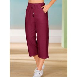 Caprihose, Damen, Gr. 42, Normalgr&ouml;&szlig;en, rot (bordeaux), 95% Baumwolle, 5% Elasthan, unifarben, 3/4-L&auml;nge, Hosen Caprihose