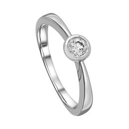 Diamantring ONE ELEMENT "0.15 ct Diamant Brillant Zarge Ring aus 750 Wei&szlig;gold" Gr. 58, silber, Fingerringe, Damen, 58,mit Brillant, Wei&szlig;gold 750, Diamantring