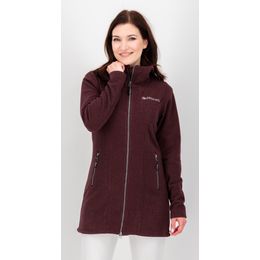 Fleecejacke DEPROC Active "GLORY APRIL", Damen, Gr. 54 (XXL), lila (berry), 100% Polyester, figurbetont, gerader Abschluss, Jacken Fleecejacke, mit 2-Wege-Rei&szlig;verschluss