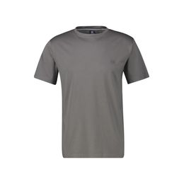 T-Shirt Lerros, Herren, Gr. XL, grau (basalt grau), Single Jersey, Obermaterial: 95% Baumwolle, 5% Elasthan, unifarben, regular fit taillenbedeckt, Rundhals, Shirts T-Shirt, mit Logo Stickerei