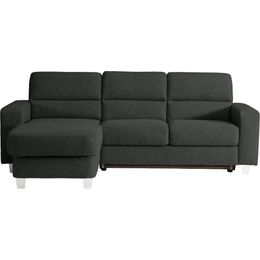 Ecksofa Alina "Ilana", schwarz (schwarz tta 10), B:281cm H:90cm T:167cm, Struktur TTA (100% Polyester), Sofas, Ecksofa, wahlweise mit Bettfunktion und Stauraum
