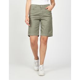 Bermudas Gang "94CARLOTTA BERMUDA", Damen, Gr. 27, N-Gr, gr&uuml;n (sage), Web, Obermaterial: 97% Baumwolle, 3% Elasthan, unifarben, kniefrei, Hosen Bermudas, mit weitem Bein