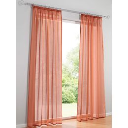 Gardine HEINE HOME Gr. 1, orange (terracotta), B:140cm H:145cm, Polyester, Gardinen, Gardine