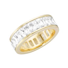 Silberring "Ring mit wei&szlig;en Zirkonia, Silber 925" Gr. 56, gold, Giorgio Martello MILANO, Fingerringe, Damen, 56, Silber 925 (Sterlingsilber), Silberring