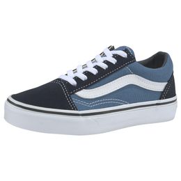 Sneaker Vans "UY Old Skool", M&auml;dchen, Gr. 29, schwarz (schwarz, blau), Leder, Textil, kontrastfarbene Details, mehrfarbig, Schuhe Sneaker, f&uuml;r Kinder