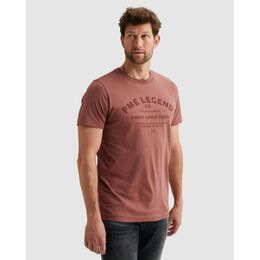 PME-Legend T-Shirt PME LEGEND "Short Sleeve Play Single Jersey Graphic", Herren, Gr. XL, roan rouge, Single Jersey, Obermaterial: 100% Baumwolle, bedruckt, regular fit normal, Rundhals, Shirts T-Shirt, aus reiner Baumwolle, Rundhals