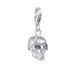 Charm-Einh&auml;nger NENALINA "Charm Totenkopf Anh&auml;nger 925 Silber" Gr. 25, silber, Charms, Damen, Blacklist, Silber 925 (Sterlingsilber), Charm-Einh&auml;nger