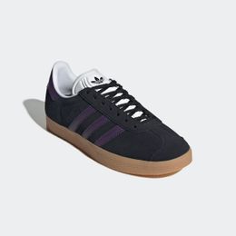 Sneaker adidas originals "GAZELLE", Damen, Gr. 38,5, schwarz (aurplu, cschwarz, ftwwht), Leder, Synthetik, Schuhe Sneaker