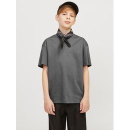 Jack & Jones Rundhalsshirt JACK & JONES JUNIOR "JJEURBAN bequem, pflegeleicht, modisch", Jungen, Gr. 152, grau (castlerock), Single Jersey, Obermaterial: 100% Baumwolle, unifarben, loose fit normal, Rundhals, gerader Abschluss, Shirts Rundhalsshirt, unifarben, modisch, loose fit, Jersey, Rundhals