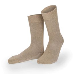 Socken Hudson "Socke Dry Cotton", Herren, Gr. 43-46, beige (beigemeliert 0723), Obermaterial: 72% Baumwolle CO. 22% Polypropylen PP. 4% Polyamid PA. 2% Elasthan EL., Socken Socken