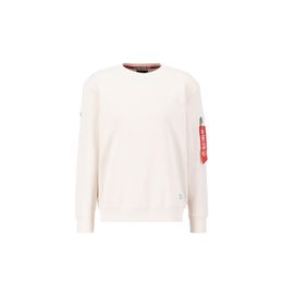 Sweater Alpha Industries "Dragon EMB Sweatshirt", Herren, Gr. L, wei&szlig; (jet stream wei&szlig;), Obermaterial: 80% Baumwolle, 20% Polyester, regular fit, Sweatshirts Sweater