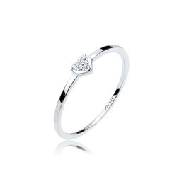 Verlobungsring Elli DIAMONDS "Ring Herz Symbol Diamant 0.04 ct. 925 Silber" Gr. 54, silber, Fingerringe, Damen, 54, Silber 925 (Sterlingsilber), Verlobungsring