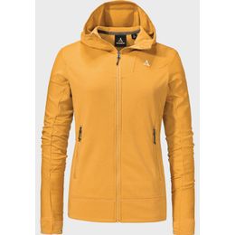 Sch&ouml;ffel Fleecejacke SCH&Ouml;FFEL "Mountain Fleece Hoody Style Blaueis WMS", Damen, Gr. 38, orange (5405, orange), Oberstoff : 94% Polyester 6% Elasthan, regular fit, hoch geschlossener Ausschnitt, Jacken Fleecejacke