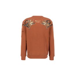 Sweater Alpha Industries "Dragon EMB Sweatshirt", Herren, Gr. XL, braun (hazel braun), Obermaterial: 80% Baumwolle, 20% Polyester, regular fit, Sweatshirts Sweater