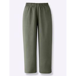 Culotte Classic Basics, Damen, Gr. 50, Normalgr&ouml;&szlig;en, gr&uuml;n (khaki), 100% Viskose, unifarben, knielang, Hosen Culotte