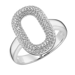 Silberring "Ring mit wei&szlig;en Zirkonia, Silber 925" Gr. 58, silber, Giorgio Martello MILANO, Fingerringe, Damen, 58, Silber 925 (Sterlingsilber), Silberring