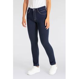 Gerade Jeans MAC "MELANIE dragon-fly", Damen, Gr. 34, L&auml;nge 32, blau (schwarz rinsewash), Denim/Jeans, Obermaterial: 99% Baumwolle, 1% Elasthan, figurbetont kn&ouml;chellang, Jeans Gerade Jeans, Dekoratibe Nietendetails auf der hinteren Tasche