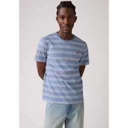 Levi's T-Shirt LEVI'S, Herren, Gr. XL, cuff stripe quiet ha, Jersey, Obermaterial: 100% Baumwolle, regular fit taillenbedeckt, Rundhals, gerader Abschluss, Shirts T-Shirt, mit Streifenmuster