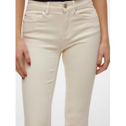 V&eacute;ro Moda Bootcut-Jeans VERO MODA "VMFLASH MR FLARED JEANS COLOR GA NOOS", Damen, Gr. XL (42), L&auml;nge 30, beige (ecru), Denim/Jeans, Obermaterial: 91% Baumwolle, 7% Polyester, 2% Elasthan, unifarben, slim fit kn&ouml;chellang, Jeans Bootcut-Jeans, Baumwollmischung mit Stretch, regular waist, bootcut fit