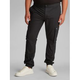 Cargohose "PLUS SKINNY CARGO", Herren, Gr. 44, N-Gr, schwarz (ck schwarz), Web, Obermaterial: 97% Baumwolle, 3% Elasthan, Calvin Klein Jeans Plus, unifarben, skinny fit lang, Hosen Cargohose, in Gro&szlig;en Gr&ouml;&szlig;en, Logo-Patch