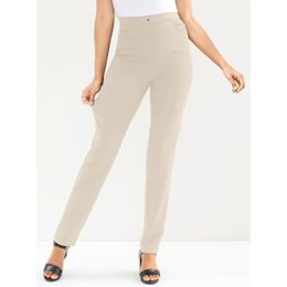 Webhose Classic Basics, Damen, Gr. 27, Kurzgr&ouml;&szlig;en, beige (sand), 72% Viskose, 25% Polyamid, 3% Elasthan, unifarben, lang, Hosen Webhose