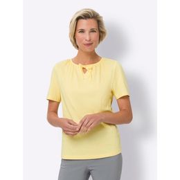 T-Shirt Classic Basics "Kurzarm-Shirt", Damen, Gr. 40, gelb (zitrone), 100% Baumwolle, unifarben, Rundhals, Shirts T-Shirt