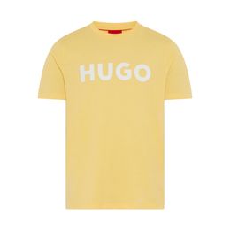 T-Shirt Hugo "Dulivio", Damen, Gr. S, medium gelb721, Single Jersey, Obermaterial: 100% Baumwolle, unifarben, regular fit normal, Rundhals, abgesteppte Kante, Shirts T-Shirt, Rundhalsausschnitt, Regular Fit, Must have Basic