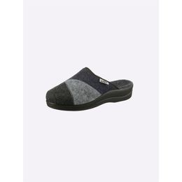 Pantoffel Casual Looks, Damen, Gr. 41, grau (grau, marine), Filz, Schuhe Pantoffel