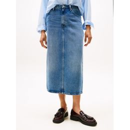 Jeansrock Tommy Hilfiger "DNM LANA MIDI HW SKIRT", Damen, Gr. 34, lana, Denim/Jeans, Obermaterial: 100% Lyocell, unifarben, normal wadenlang, R&ouml;cke Jeansrock