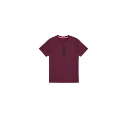 T-Shirt Alpha Industries "Alpha Puff Print T-Shirt", Herren, Gr. M, rot (schwarz cherry), Obermaterial: 100% Baumwolle, Shirts T-Shirt