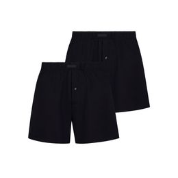 Weiter Boxer Bruno Banani "Loose Fit", Jungen, Gr. 3XL, schwarz (schwarz, schwarz), Obermaterial: 100% Baumwolle, unifarben, k&ouml;rpernah, Unterhosen Weiter Boxer, mit Knopfleiste