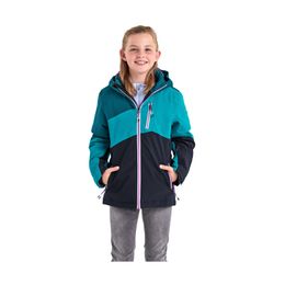 Skijacke Killtec "KSW 166 GRLS SKI JCKT", M&auml;dchen, Gr. 164, blau (t&uuml;rkis), Obermaterial: 100% Polyester;Futter: 100% Polyester;F&uuml;llung: 100% Polyester, Jacken Skijacke, Atmungsaktive, wasser- und winddichte Skijacke mit abnehmbarer Kapuze