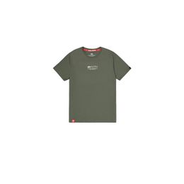 T-Shirt Alpha Industries "Alpha Wording T-Shirt", Herren, Gr. M, gr&uuml;n (schwarz olive), Obermaterial: 100% Baumwolle, Shirts T-Shirt