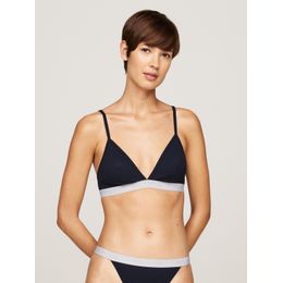Bralette-BH "RP TRIANGLE (EXT. SIZES)", Damen, Gr. XL (42/44), N-Gr, blau (desert sky), Jersey, Obermaterial: 57% Baumwolle, 38% Polyester, 5% Elasthan, Tommy Hilfiger Underwear, kontrastfarbene Details, Basic, k&ouml;rpernah, BHs Bralette-BH, mit Logoschriftzug