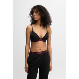 Triangel-BH HUGO UNDERWEAR "TRIANGLE SPORTY LOGO", Damen, Gr. M, N-Gr, schwarz (schwarz 001), Jersey, Obermaterial: 93% Baumwolle, 7% Elasthan, Basic, BHs Triangel-BH, elastisch