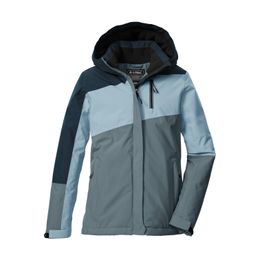 Funktionsjacke Killtec "KOW 218 GRLS JCKT", Kinder, Gr. 140, graublau, Obermaterial: 100% Polyester;Futter: 100% Polyester;F&uuml;llung: 100% Polyester, Jacken Funktionsjacke, Winddichte, wasserdichte Kinderjacke mit verstellbarer Kapuze