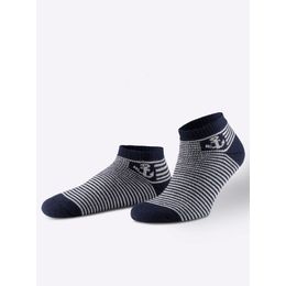 w&auml;schepur Socken W&Auml;SCHEPUR, Damen, Gr. 2, blau (marine, wei&szlig;, gestreift), 80% Polyacryl, 18% Polyester, 2% Elasthan, Socken Socken