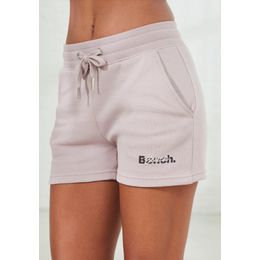 Shorts BENCH. LOUNGEWEAR, Damen, Gr. 48/50, N-Gr, rosa (rauchrosa), Interlock, Obermaterial: 60% Baumwolle, 40% Polyester, bestickt, unifarben, Basic, bequem kurz, Hosen Shorts, mit Logodruck und Stickerei, Topseller