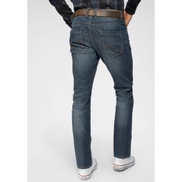 5-Pocket-Jeans Tom Tailor "MARVIN", Herren, Gr. 32, L&auml;nge 30, blau (mid stone wash), Denim/Jeans, Obermaterial: 70% Baumwolle, 28% Polyester, 2% Elasthan, straight fit, Jeans 5-Pocket-Jeans, mit kleinem Logo-Print