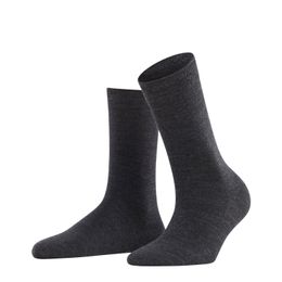 Socken Falke "Softmerino", Damen, Gr. 39-40, anthra.mel, Materialmix, unifarben, normal, Socken Socken, w&auml;rmend, hohe Feuchtigkeitsaufnahme, atmungsaktiv, klimaregulierend