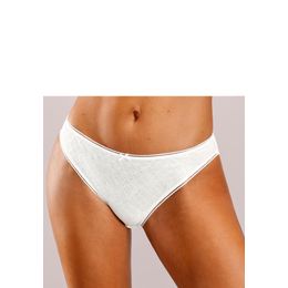 Slip Lascana "Chiara", Damen, Gr. 40/42, beige (cream), Mesh, Obermaterial: 85% Polyamid, 15% Elasthan, figurbetont, Unterhosen Slip, mit graphischem Netz-Muster
