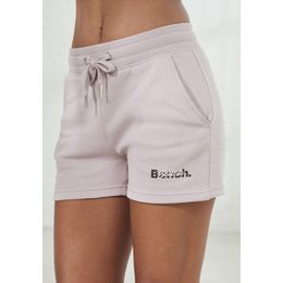 Shorts BENCH. LOUNGEWEAR, Damen, Gr. 36/38, N-Gr, rosa (rauchrosa), Interlock, Obermaterial: 60% Baumwolle, 40% Polyester, bestickt, unifarben, Basic, bequem kurz, Hosen Shorts, mit Logodruck und Stickerei, Topseller
